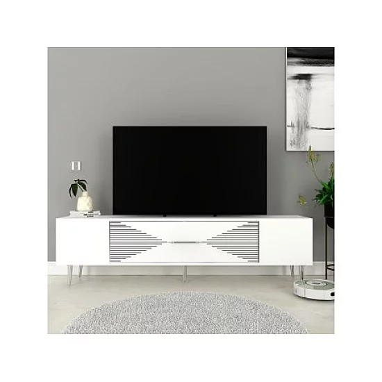 HANAH HOME TV POLICA DEKOL1 WHITE SILVER CENA
