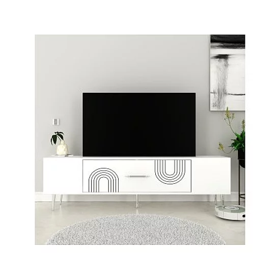 HANAH HOME TV POLICA DEKOL2 WHITE SILVER CENA