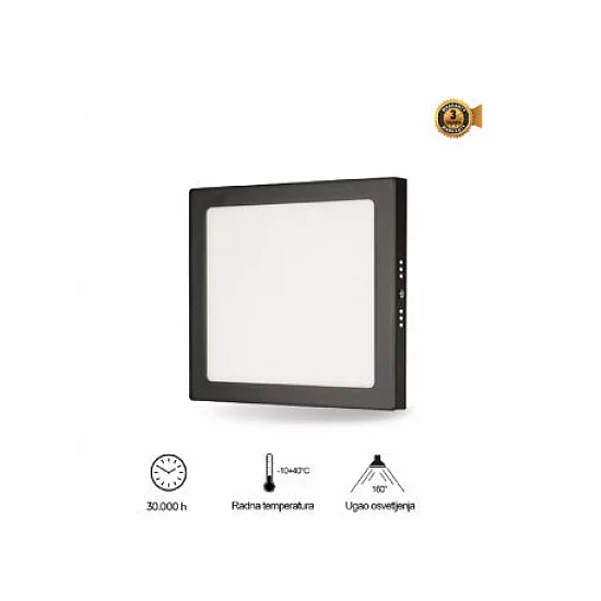BBLINK LED PANEL N/Z KNS5-18W 4000K CRNI CENA