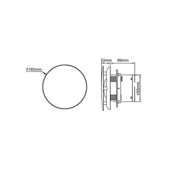 BBLINK IZDUVNI VENTILATOR 160X160MM 12W SIVI