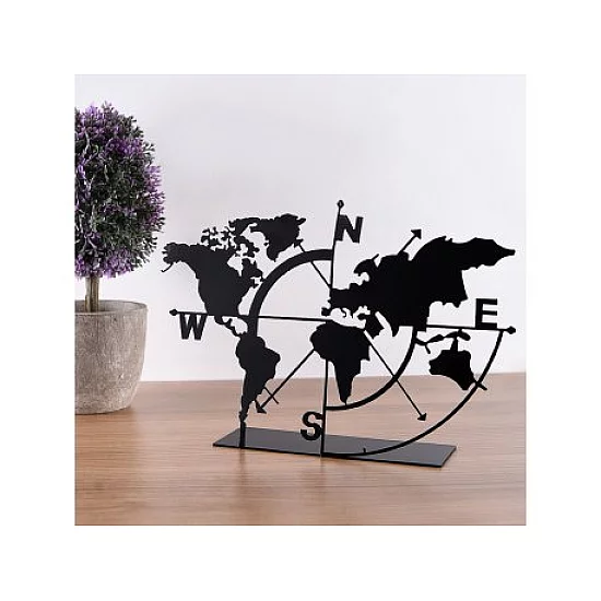 WALLXPERT DECORATIVE OBJECT FIGURA WORL MAP BLACK CENA