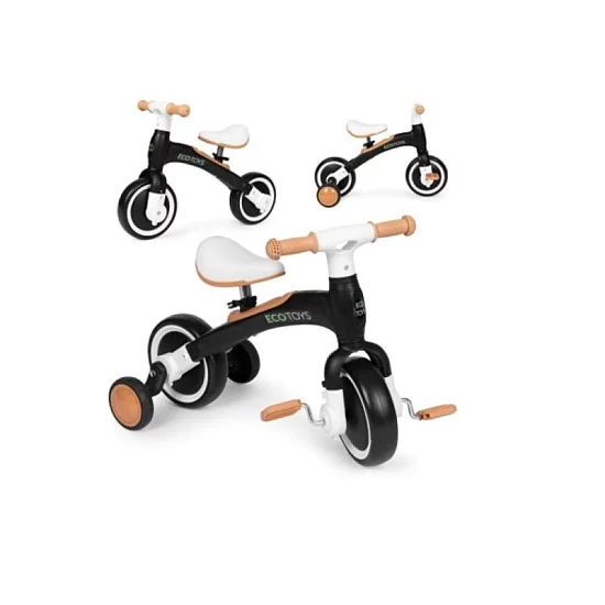 ECO TOYS BALANS BICIKL SA PEDALAMA I POMOĆNIM TOČKOVIMA 3 U 1 BLACK LC-V1359 BLACK