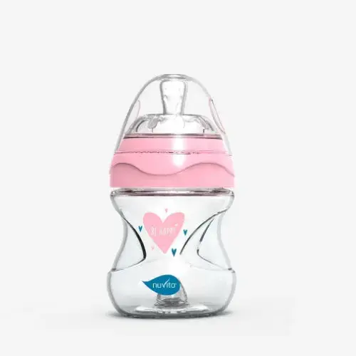 Nuvita Flašica staklena Anti Colic 140ml, Roze