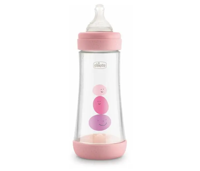 Chicco Plastična flašica za bebe Perfect 5, 4m+, 300ml, Roze