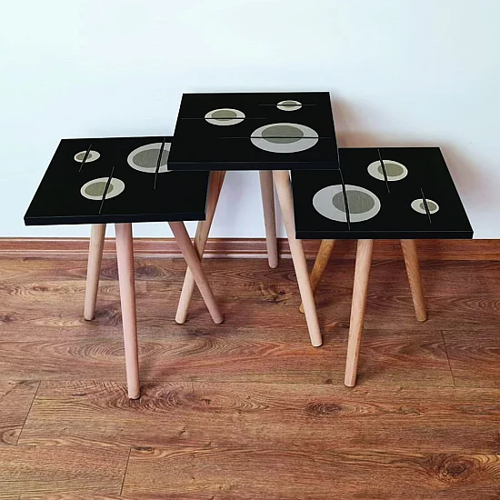 HANAH HOME SET 3 STOČIĆA 3SHP65 BLACK CENA