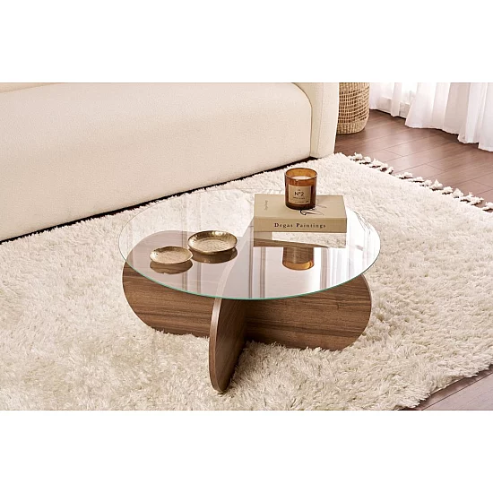 HANAH HOME STO ZA KAFU AERIS WALNUT TRANSPARENT CENA