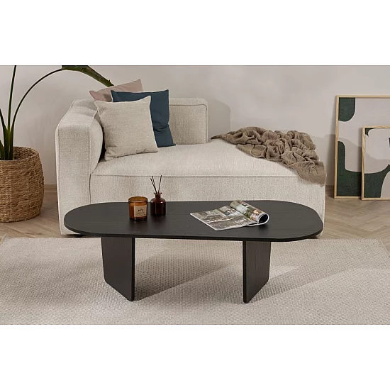 HANAH HOME STO ZA KAFU OVALIS WOOD BLACK