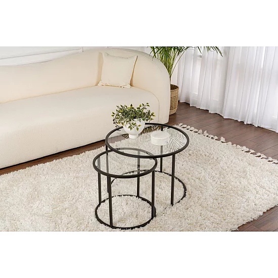 HANAH HOME SET STOČIĆA AURUM 60 42 BLACK TRANSPARENT CENA