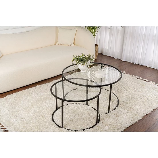 HANAH HOME SET STOČIĆA AURUM 80 60 BLACK TRANSPARENT CENA