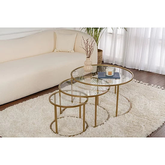 HANAH HOME SET STOČIĆA AURUM 80 60 42 GOLD TRANSPARENT CENA