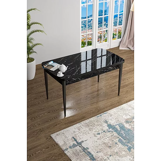 HANAH HOME TRPEZARIJSKI STO HAN BLACK MARBLE BLACK CENA