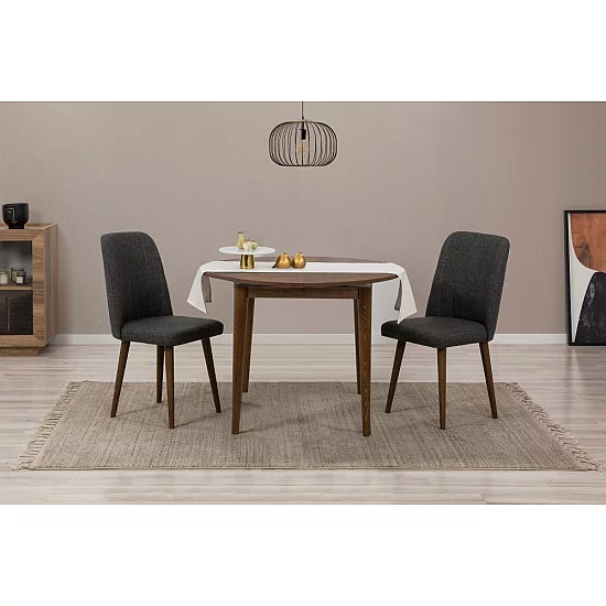 HANAH HOME TRPEZARIJSKI STO I STOLICE VINA 1053 - WALNUT ANTHRACITE CENA