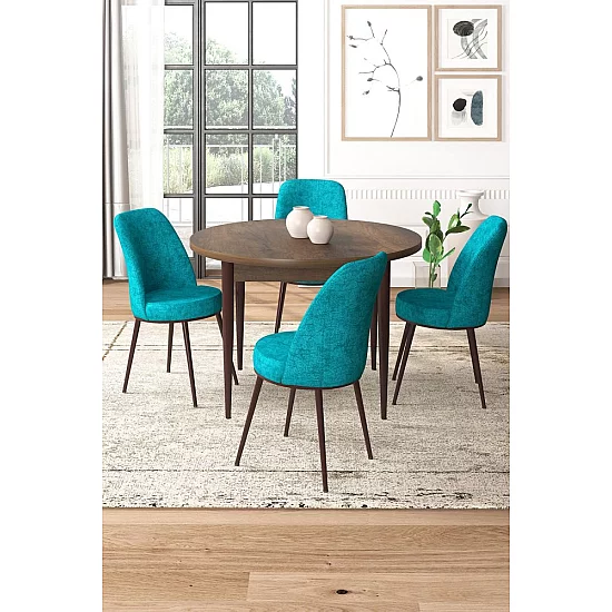 HANAH HOME SET TRPEZARIJSKI STO I 4 STOLICE TOR BAROQUE TURQUOISE