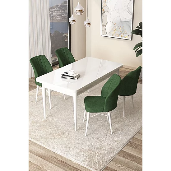 HANAH HOME SET TRPEZARIJSKI STO I 4 STOLICE ARP WHITE KHAKI