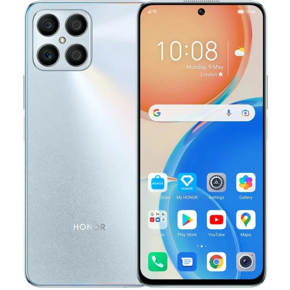 Honor Refabrikovani mobilni telefon X8 4G, 6.7", 2388 x 1080, 64 MP, 16 MP, 6/128GB, Srebrna boja