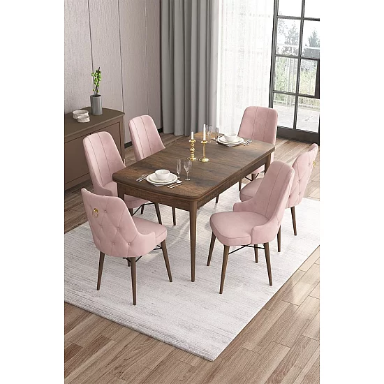 HANAH HOME SET TRPEZARIJSKI STO I 6 STOLICA ARE BAROQUE PINK