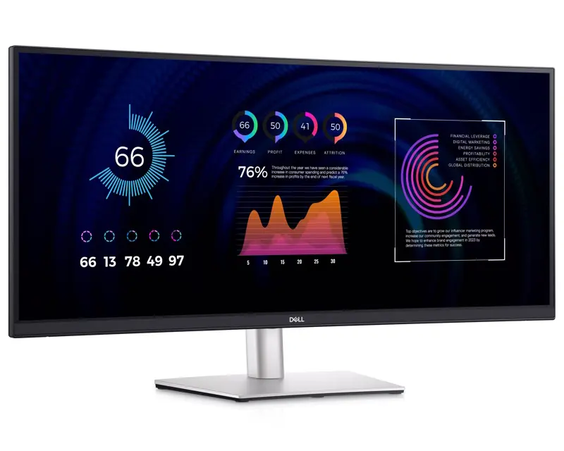 DELL Monitor 34" P3424WE WQHD USB-C Professional zakrivljeni IPS