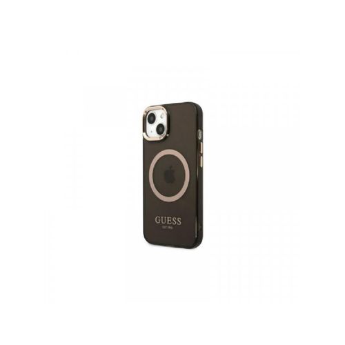 Guess Futrola za iPhone 13 Pro - Black Gold Outline Translucent MagSafe