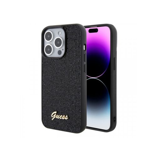 Guess Maska za iPhone 15 Pro DISCO SCRIPT METAL BLACK