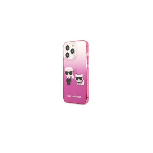 KARL LAGERFELD Futrola za iPhone 13 Pro - Pink Karl & Choupette Head Gradient