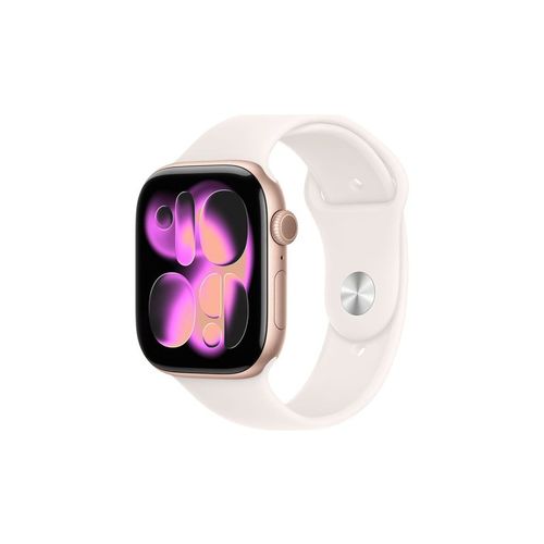 APPLE Watch S11 GPS 42mm - Roze Zlatni Aluminijumski Kućište sa Svetlo Ružičastim Sportskim Kaišem - S/M (meu04rk/a)