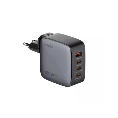 LDNIO Q408 GaN 100W 4x USB Kućni punjač sa USB C kablom crni
