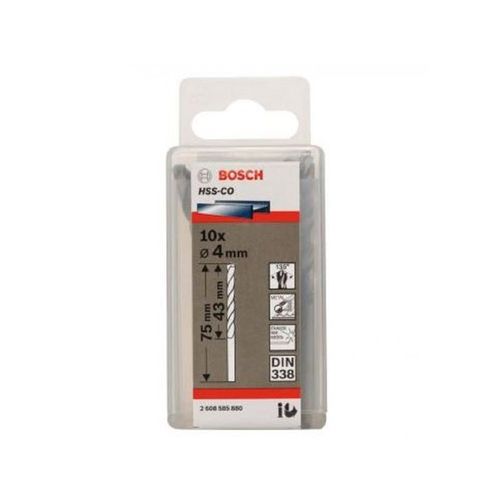 BOSCH Burgija za metal HSS-Co, DIN 338 - 4 x 43 x 75 mm (pakovanje od 10 komada)
