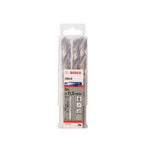 BOSCH Burgija za metal HSS-G, DIN 338 11,5 x 94 x 142 mm pakovanje od 5 komada