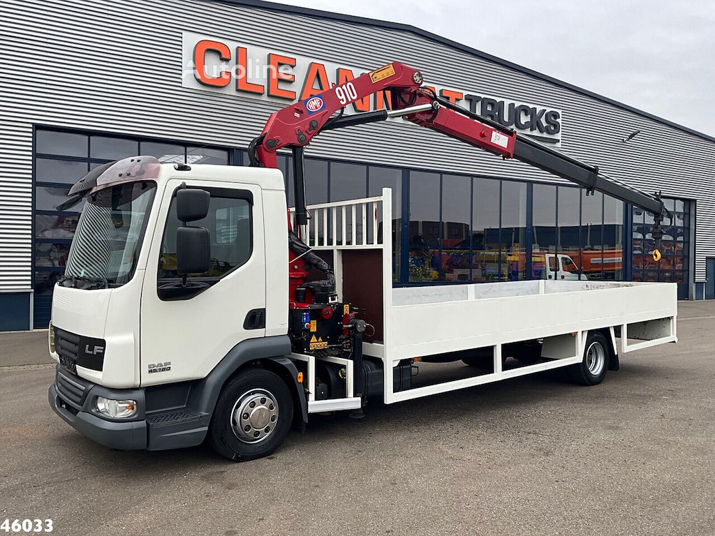 DAF FA 45 LF 185 HMF 9 Tonmeter laadkraan kamion s ravnom platformom
