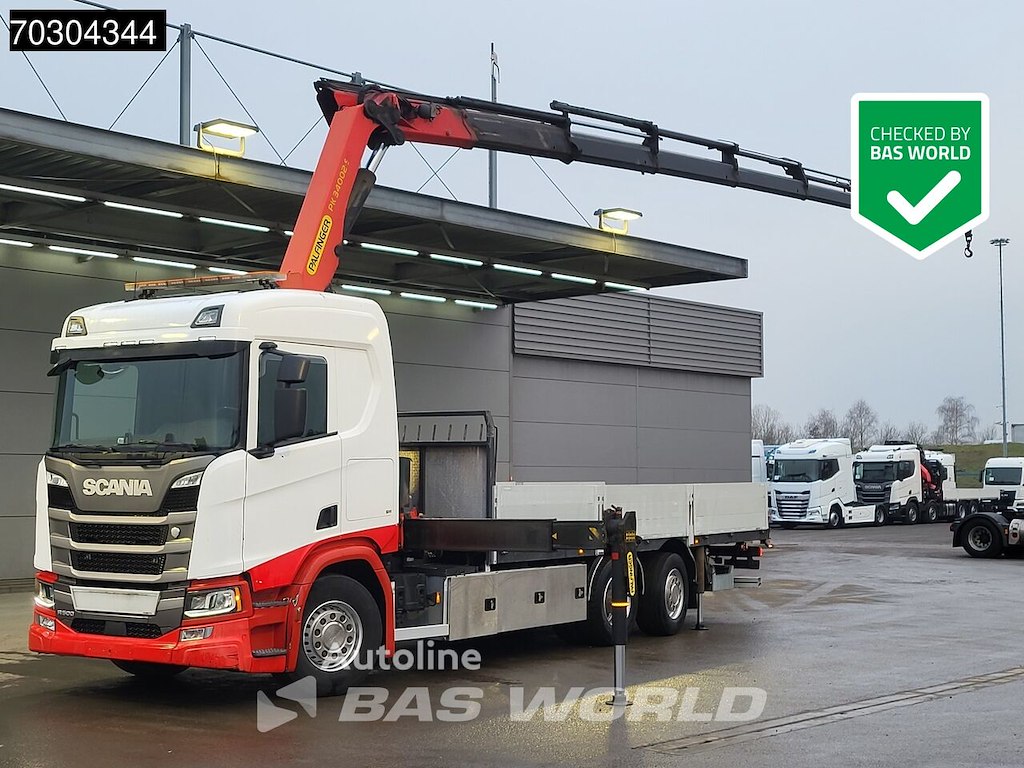 Scania R500 6X2 Palfinger PK34002 SH 8x Extensions Lift+ Steering Axle kamion s ravnom platformom