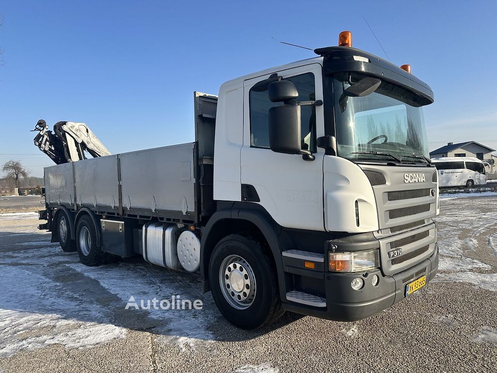 Scania P 310. HMF 1820 K 4 kamion s ravnom platformom