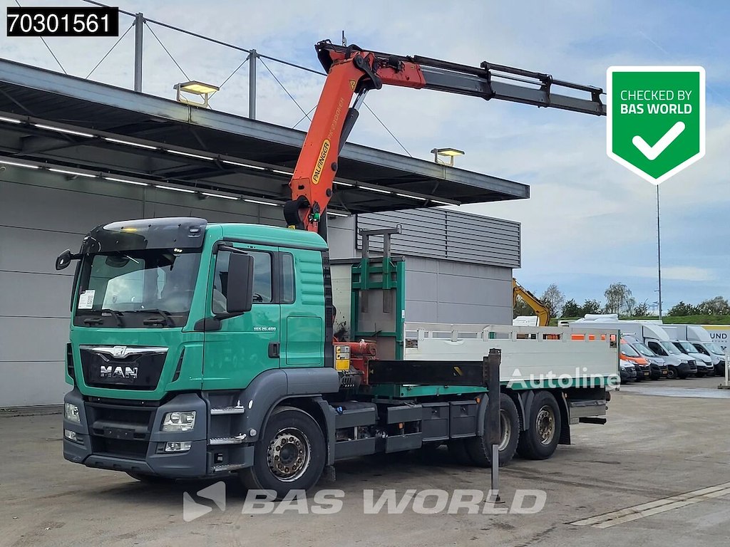 MAN TGS 26.400 6X2 Palfinger PK23001 EH Crane Kran Remote Lift-Axle kamion s ravnom platformom