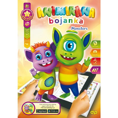 Bojanka A4 4D Animirana 8L Monsters 1002