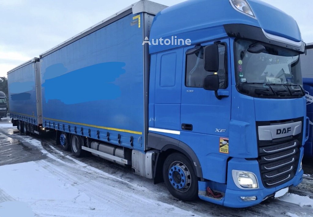 DAF XF 480 kamion sa klizna zavesa cerada + prikolica sa kliznom ceradom