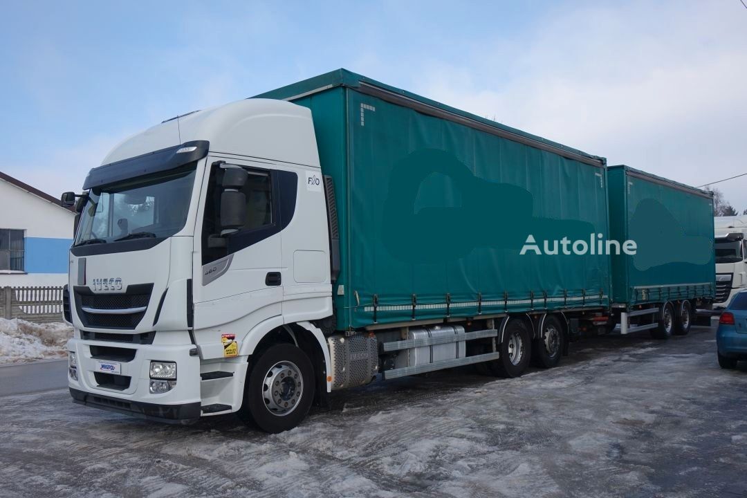 IVECO STRALIS 460 / TANDEM / ZESTAW PRZESTRZENNY 115m3 kamion s ceradom + prikolica sa ceradom