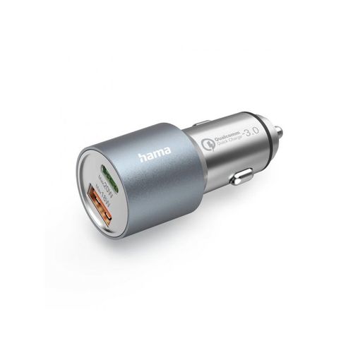 HAMA Brzi Auto Punjač 1xUSB-C PD i 1xUSB-A QC, 38 W, Metal