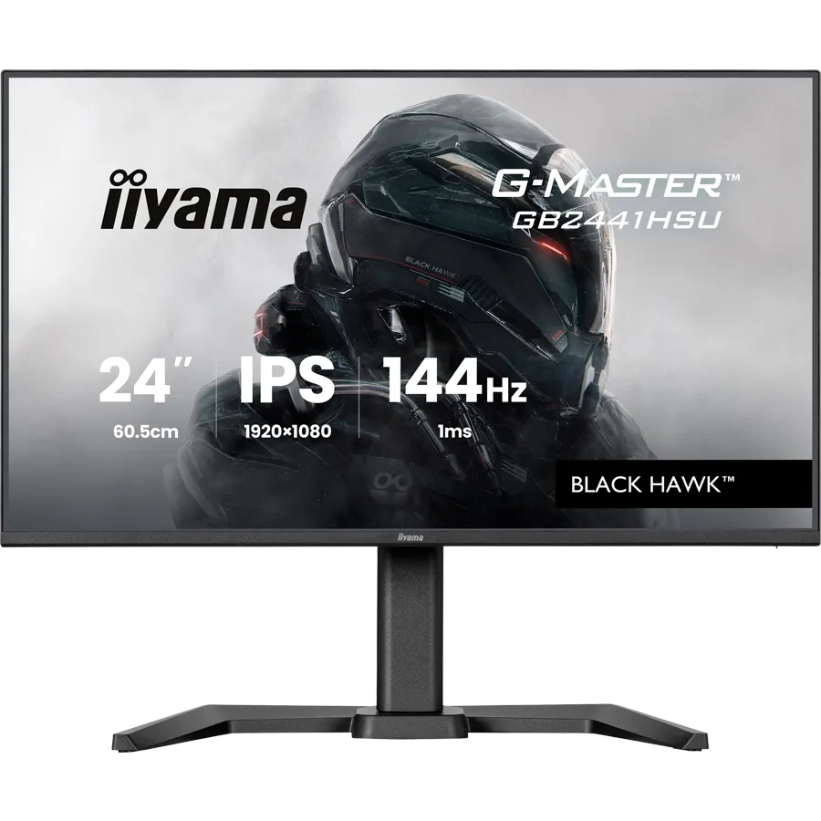 24 inch IPS Gaming G-Master Black Hawk FreeSync 1920x1080 144Hz 300cd/m2 HDMI DisplayPort 1ms MPRT Adaptive Sync Speakers USB 2x 2.0 Black Tuner 15cm Height Adj Stand