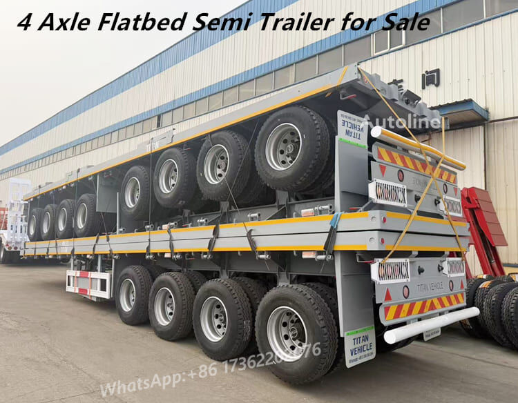 Nova Titan 4 Axle Flatbed Semi Trailer for Sale in Sierra Leone poluprikolica platforma