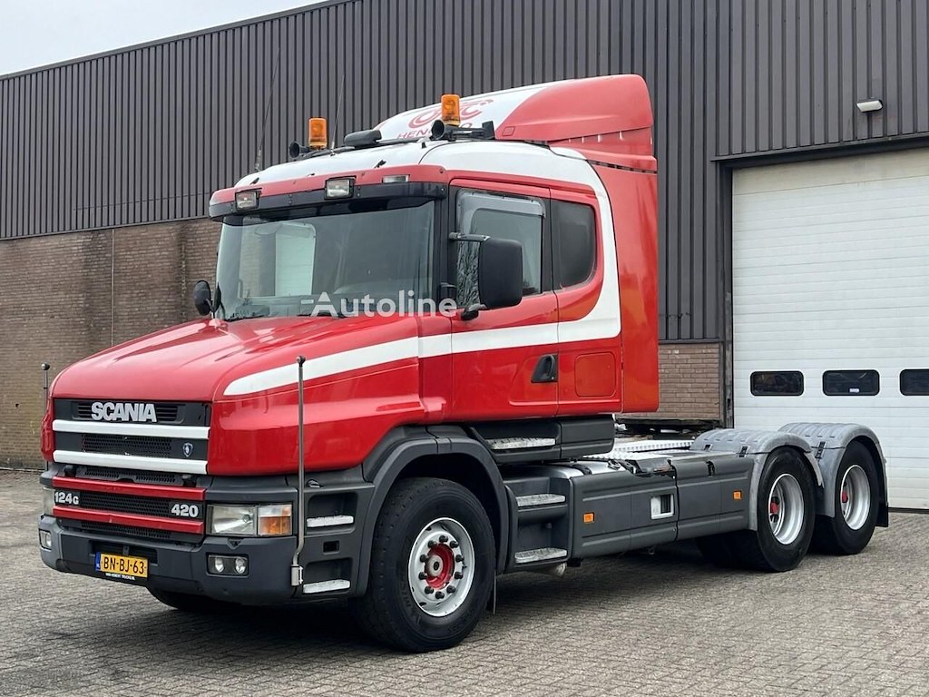 Scania T 124G 420 / 6x4 / Manual / Retarder / Full steel / Torpedo - Ha tegljač