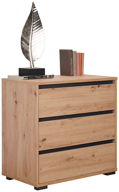 Carryhome KOMODA 80/79/48 cm antracit, boja hrasta
