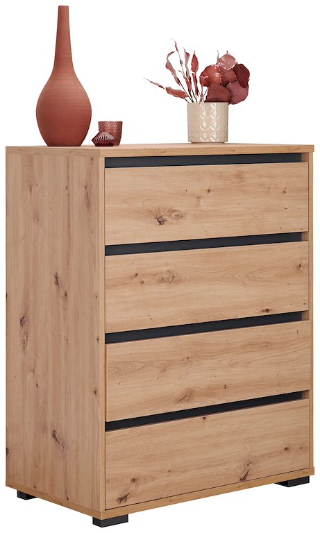Carryhome KOMODA 80/103/48 cm antracit, boja hrasta