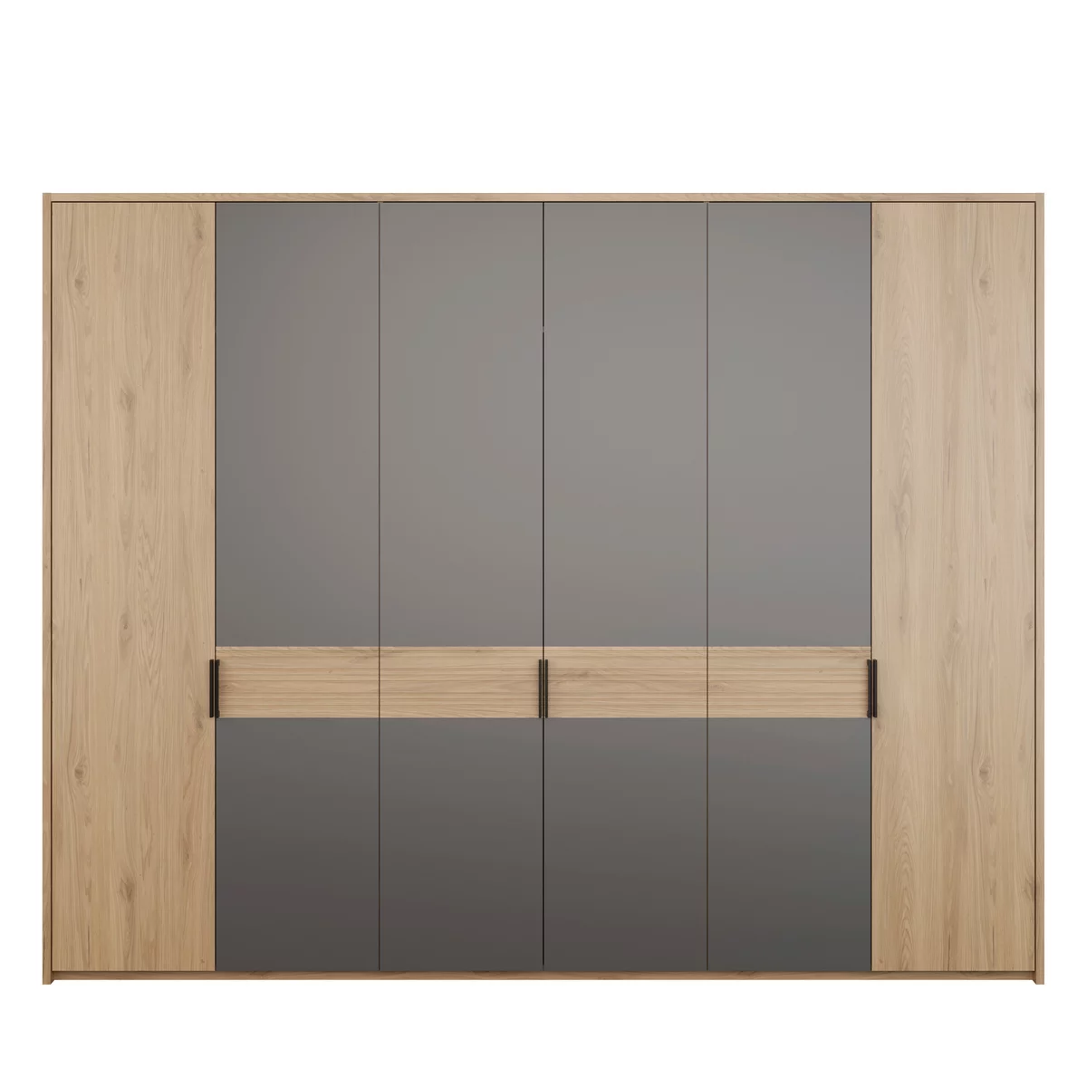 ORMAR SA KLASIČNIM VRATIMA siva, prirodna boja 265,7/210,5/54,4 cm