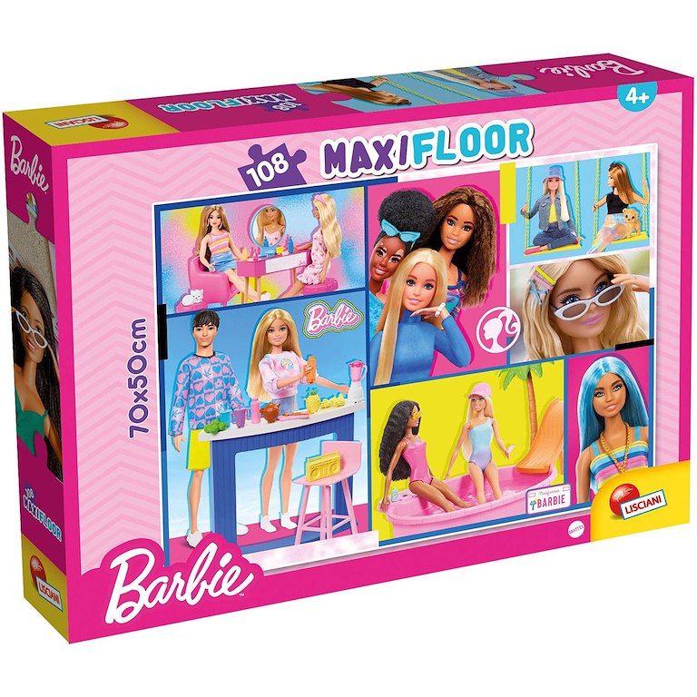 Slagalica Lisciani 108pcs Maxi Barbie 2u1 složi i oboji 109654