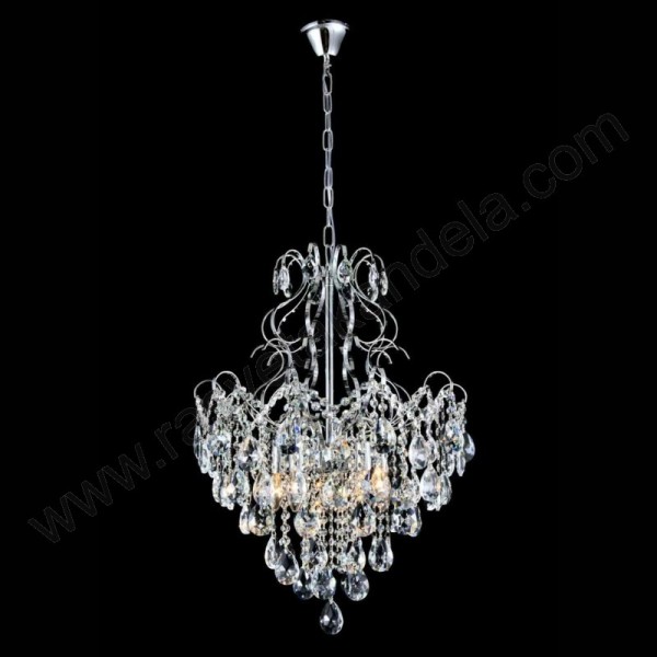 Luster visilica prečnika 50cm KRISTAL LOOK-5 hrom