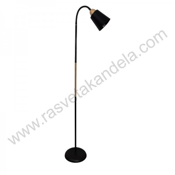 Podna lampa 1xE27 STEVIE crna+boja drveta
