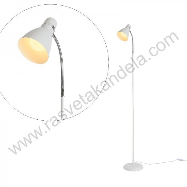 Podna lampa 1xE27 DION bela+hrom