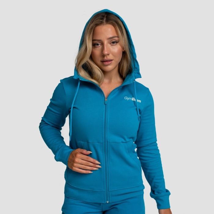 Ženska dukserica Limitless Zip Up Aquamarine - GymBeam