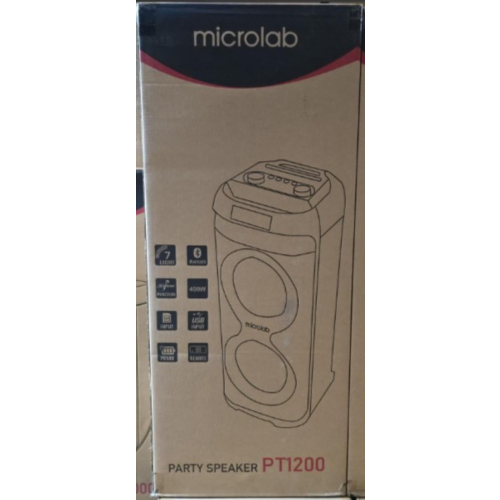 Microlab PT1200W karaoke zvucnik 400W, Bluetooth, LED, 11,1V/7200mAh, TWS, Aux, USB, microSD, + Mic*