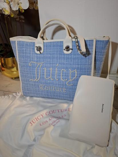 JUICY COUTURE Plava Torba sa Biserima + Neseser
