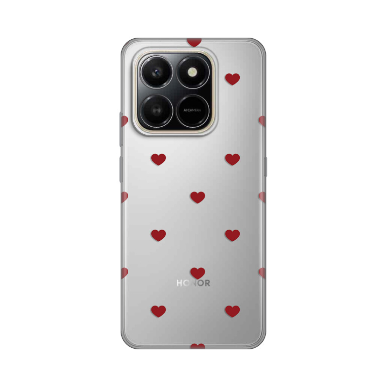 Zastitna silikonska maska (futrola) PRINT - Honor X7d 4G/400 Smart 5G Red Hearts